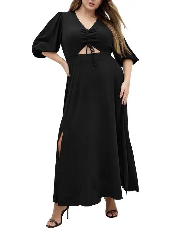 City Chic Jolene Maxi Dress - Black