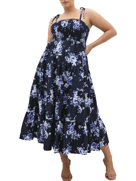 City Chic Floral Print A-line Dress - Amalfi Floral