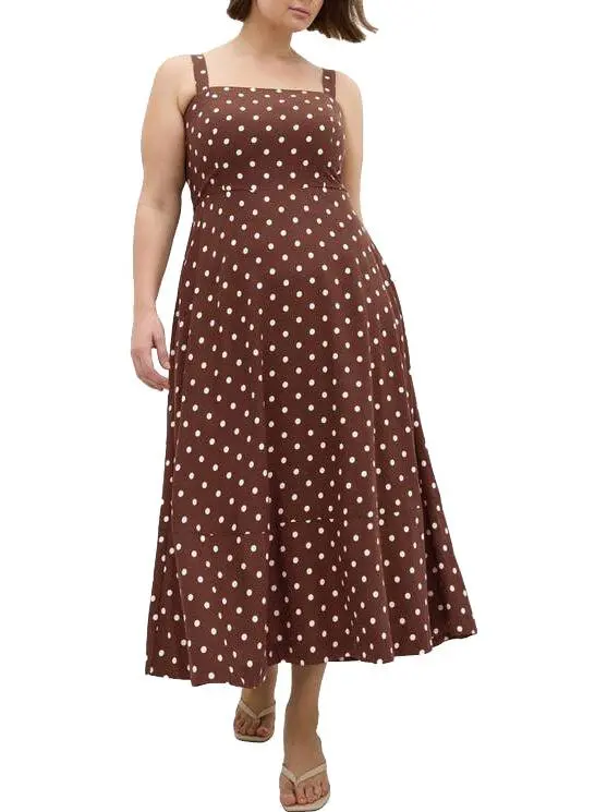 City Chic Collins Print Maxi Dress - Chocolate Spot