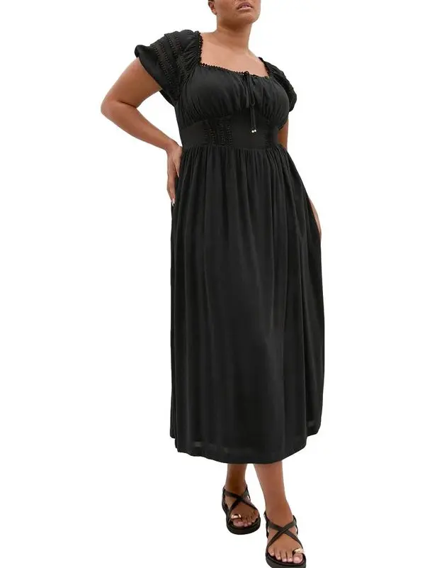 City Chic Arielle Maxi Dress - Black