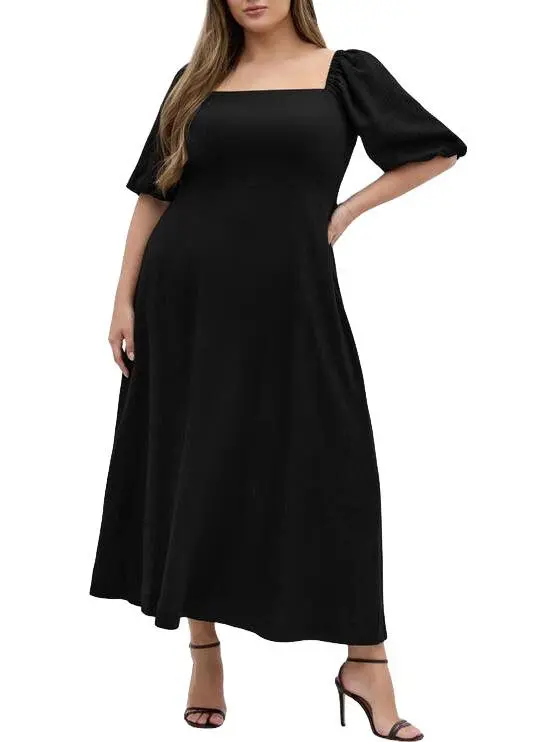 City Chic Collins Belted Maxi Dress - Black