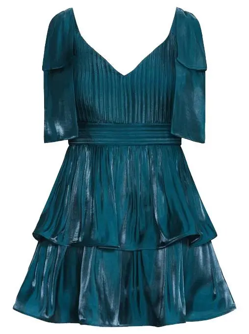 City Chic Betty Bow Cocktail Mini Dress - Emerald