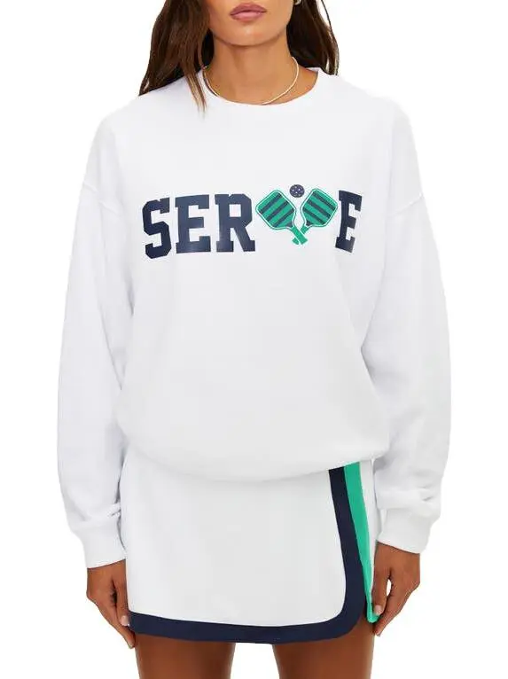 Beach Riot Devyn Oversized Cotton Sweatshirt - White