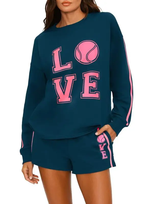 Beach Riot Cyra Crewneck Cotton Sweatshirt - Seashell