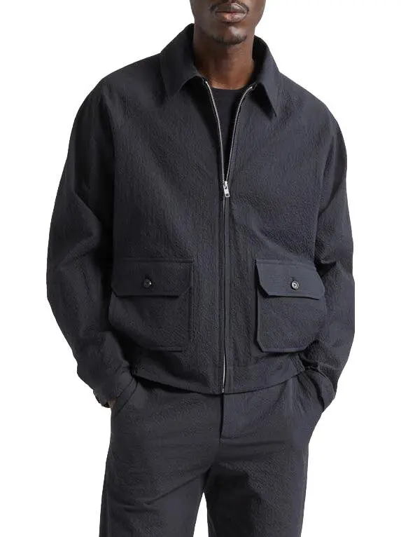 BODE Seersucker Coach's Jacket - Dark Navy