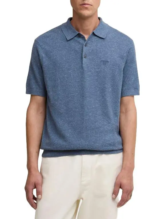 Barbour Muston Cotton & Linen Polo - Denim