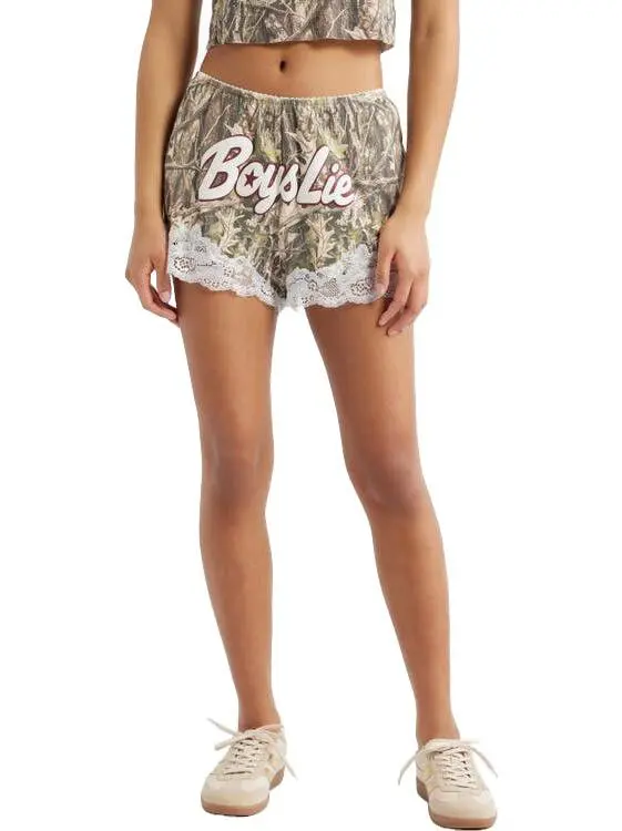 BOYS LIE Camo Lace Trim Shorts - Multi