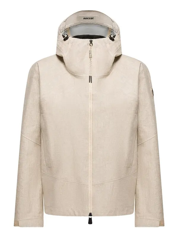 Moncler Chartres Linen Blend Hooded Jacket - Beige