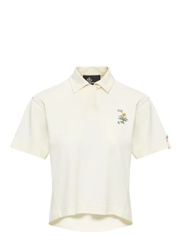 Moncler Embroidered Piqué Polo Shirt - White