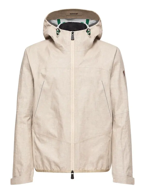 Moncler Blagnac Linen Hooded Jacket - Beige