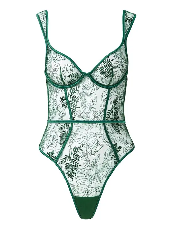 Bluebella Seraphim Embroidered Bodysuit - Green