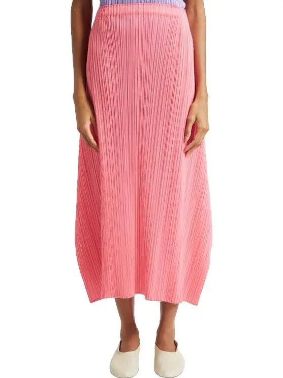 Issey Miyake Pleated Midi Skirt - Pink