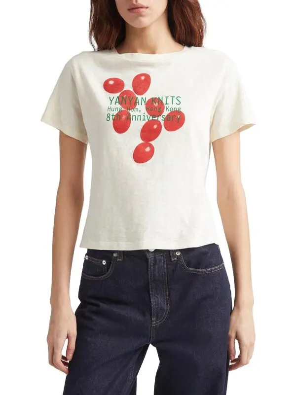 YANYAN Red Eggs Yanniversary Graphic T-shirt - Raw Cotton/red Eggs