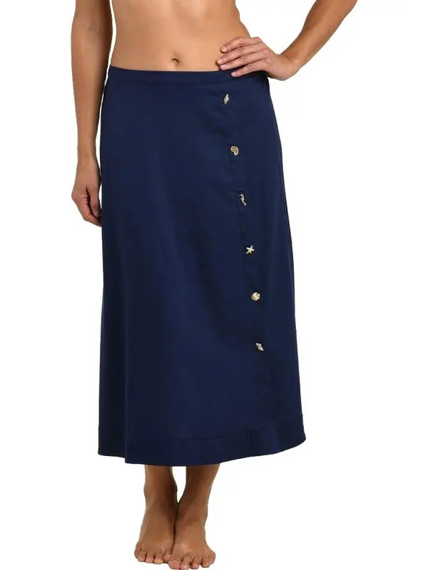 La Blanca Harbor Breeze Midi Cover-up Skirt - Indigo