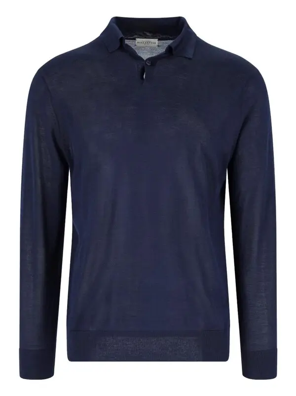 BALLANTYNE Silk And Cashmere Polo - Blue