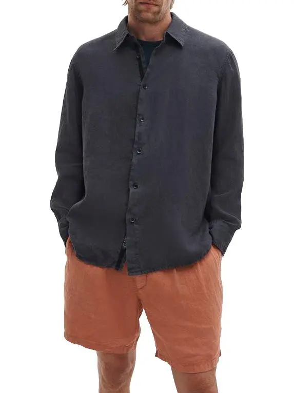 Rag & Bone Finch Linen Button-up Shirt - Phantom Grey