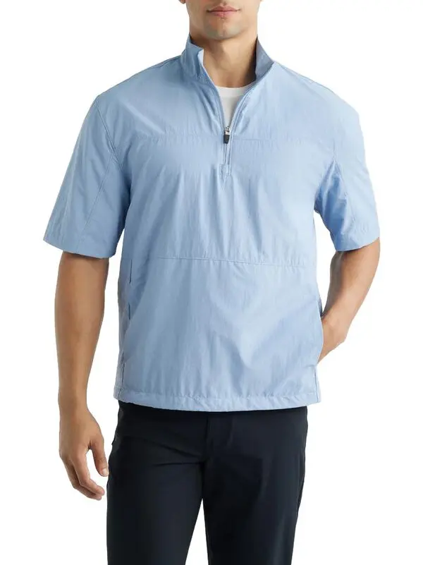Zella Golf Pro Short Sleeve Quarter Zip Top - Blue Dewdrop
