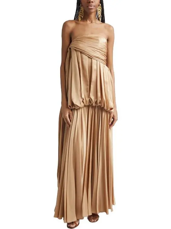 Zimmermann Kindred Spirit Alchemy Billow Strapless Maxi Dress - Champagne