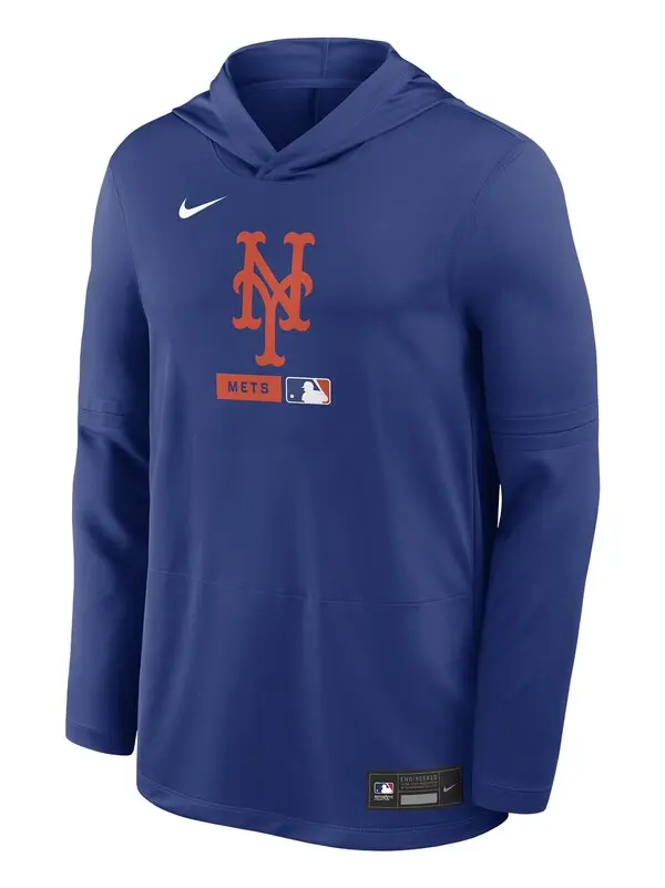 Nike New York Mets Authentic Collection Dri-fit Mlb Long-sleeve Hooded Top - Blue
