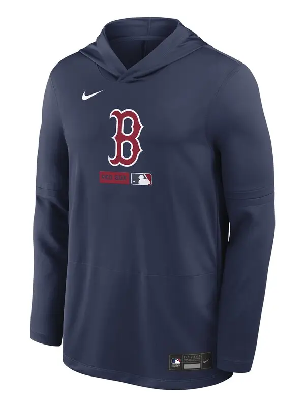 Nike Boston Red Sox Authentic Collection Dri-fit Mlb Long-sleeve Hooded Top - Blue