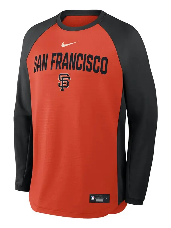 Nike San Francisco Giants Authentic Collection Dri-fit Pullover Crew - Orange