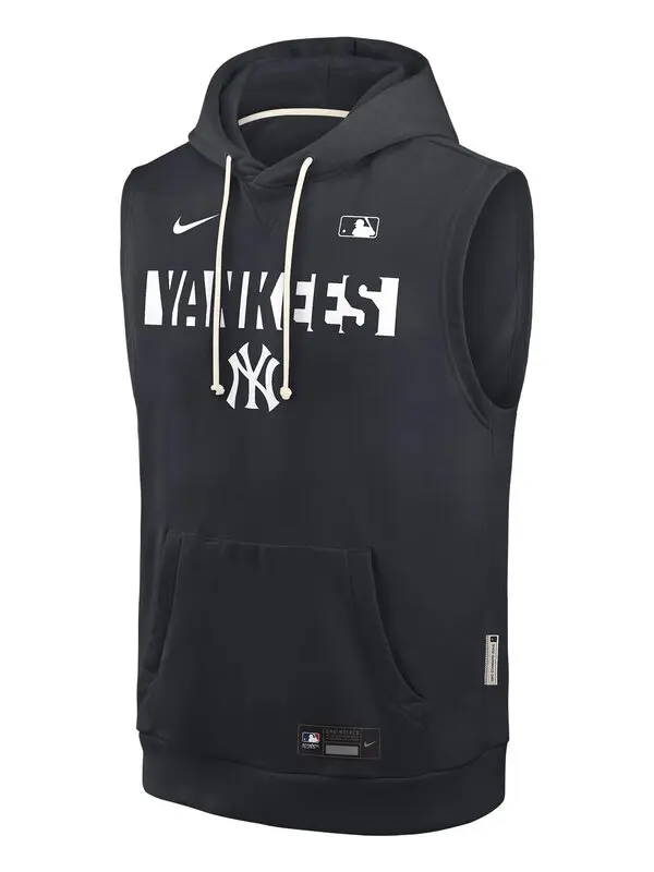 Nike New York Yankees Authentic Collection Standard Issue Dri-fit Mlb Sleeveless Pullover Hoodie - Blue