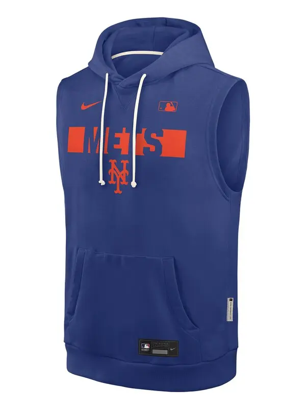 Nike New York Mets Dri-fit Mlb Sleeveless Pullover Hoodie - Blue