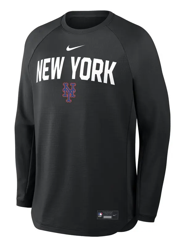 Nike New York Mets Authentic Collection Dri-fit Pullover Crew - Black