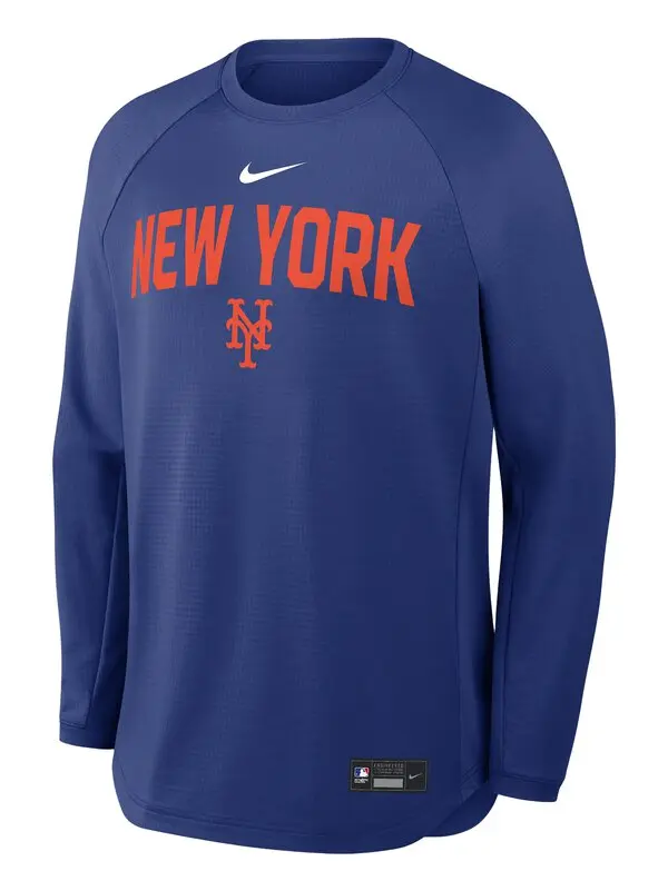 Nike New York Mets Authentic Collection Dri-fit Pullover Crew - Blue