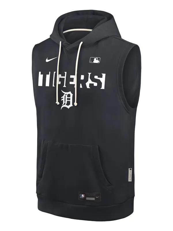 Nike Detroit Tigers Standard Issue Dri-fit Sleeveless Pullover Hoodie - Blue