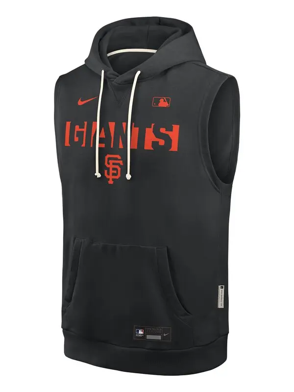 Nike San Francisco Giants Authentic Collection Standard Issue Dri-fit Mlb Sleeveless Pullover Hoodie - Black