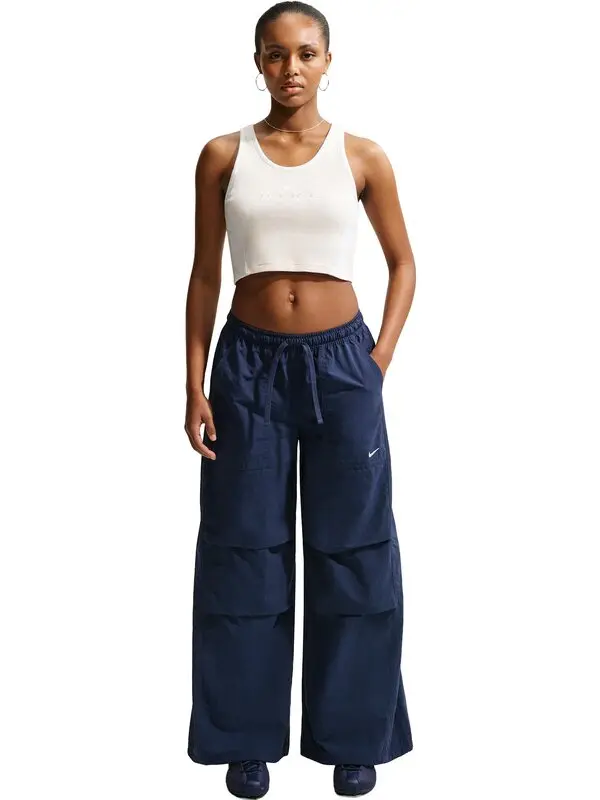 Nike Sportswear Loose Mid-rise Structured Pants - Blue