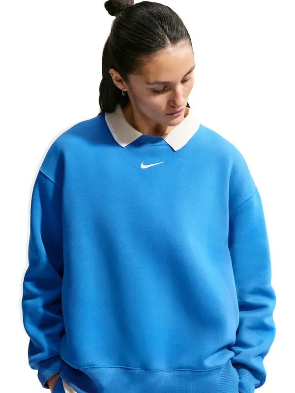 Nike Sportswear Phoenix Fleece Oversized Crew-neck Sweatshirt - Blue