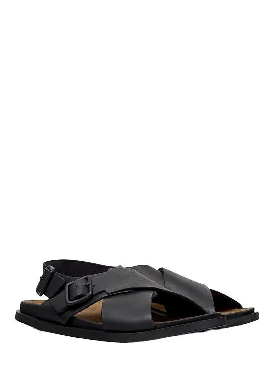 Camper Lluc Leather X-strap Sandals - Black
