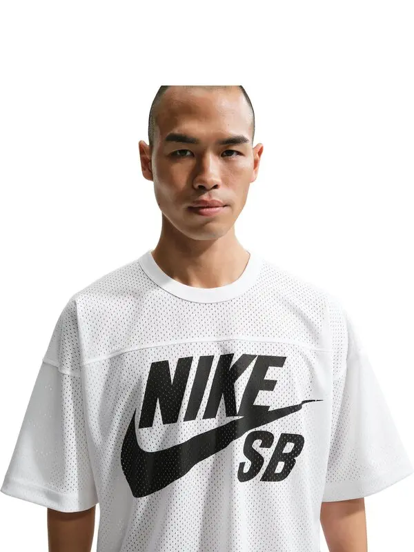 Nike Mesh Football Jersey Skate Top - White