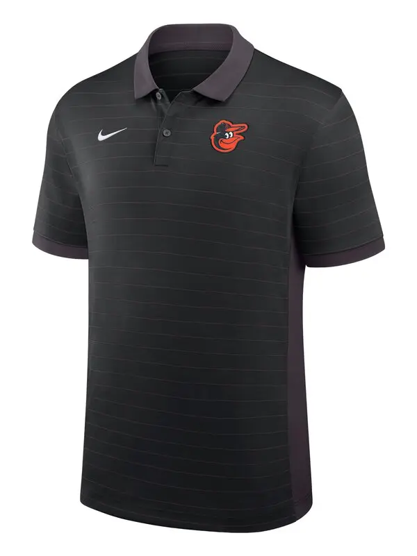 Nike Baltimore Orioles Authentic Collection Striped Victory Dri-fit Mlb Polo - Black