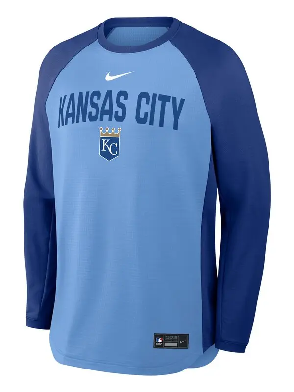 Nike Kansas City Royals Authentic Collection Dri-fit Pullover Crew - Blue