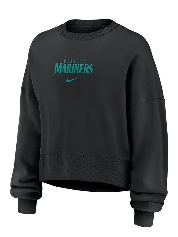 Nike Seattle Mariners Mlb Pullover Crew - Black
