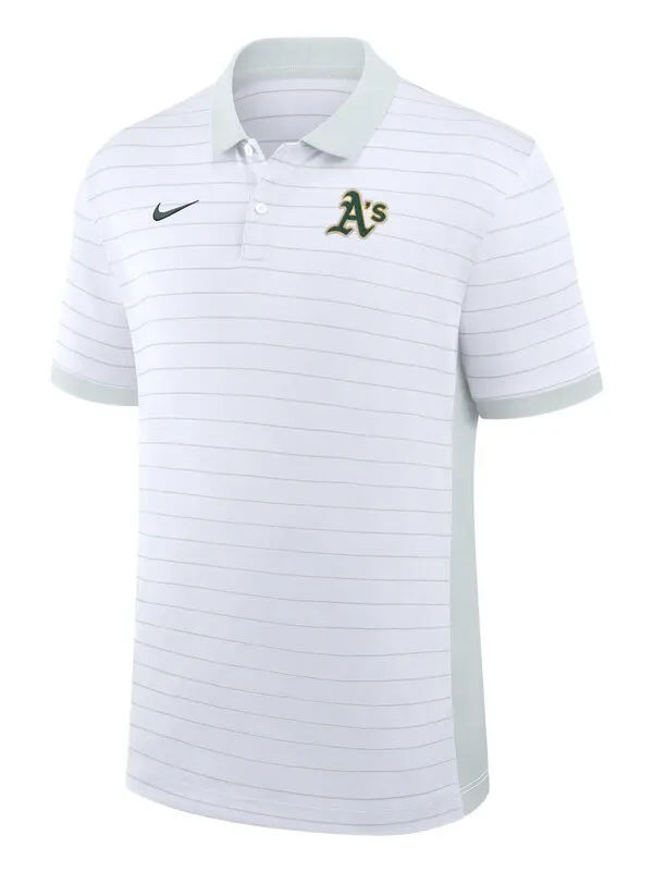 Nike Athletics Authentic Collection Striped Victory Dri-fit Mlb Polo - White