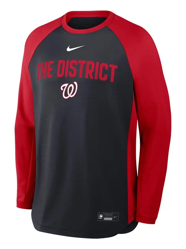 Nike Washington Nationals Authentic Collection Dri-fit Pullover Crew - Blue