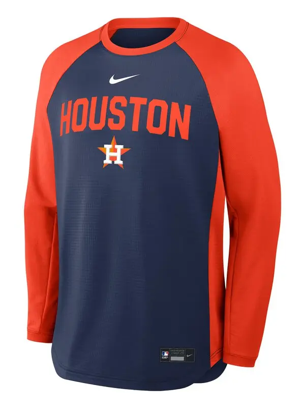 Nike Houston Astros Authentic Collection Dri-fit Pullover Crew - Blue