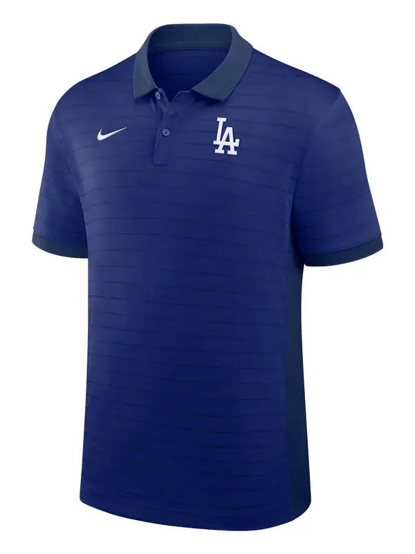 Nike Los Angeles Dodgers Authentic Collection Striped Victory Dri-fit Mlb Polo - Blue