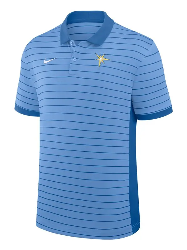 Nike Tampa Bay Rays Authentic Collection Striped Victory Dri-fit Mlb Polo - Blue