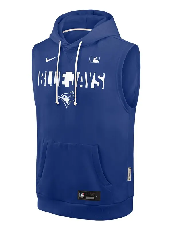 Nike Toronto Jays Authentic Collection Standard Issue Dri-fit Mlb Sleeveless Pullover Hoodie - Blue