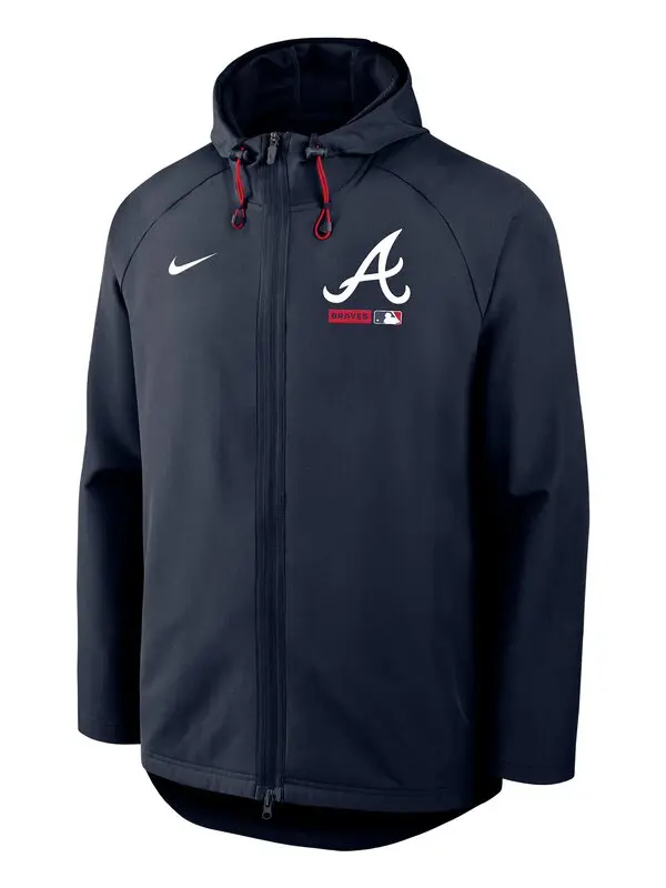 Nike Atlanta Braves Authentic Collection Therma-fit Mlb Full-zip Hooded Jacket - Blue
