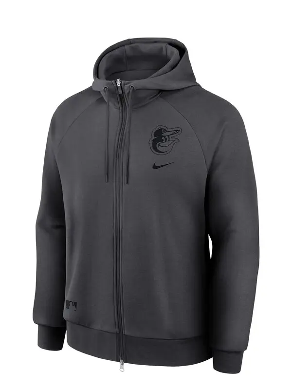 Nike Baltimore Orioles Authentic Collection Dri-fit Mlb Full-zip Hoodie - Grey