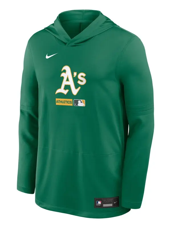 Nike Athletics Authentic Collection Dri-fit Mlb Long-sleeve Hooded Top - Green
