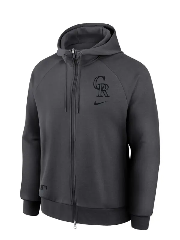 Nike Colorado Rockies Authentic Collection Dri-fit Mlb Full-zip Hoodie - Grey