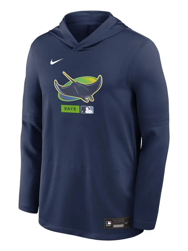 Nike Tampa Bay Rays Authentic Collection Dri-fit Mlb Long-sleeve Hooded Top - Blue