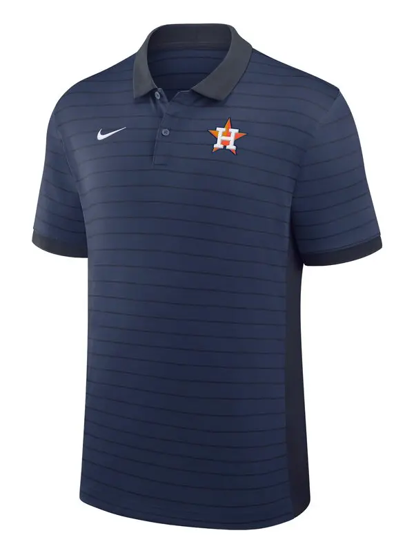 Nike Houston Astros Authentic Collection Striped Victory Dri-fit Mlb Polo - Blue